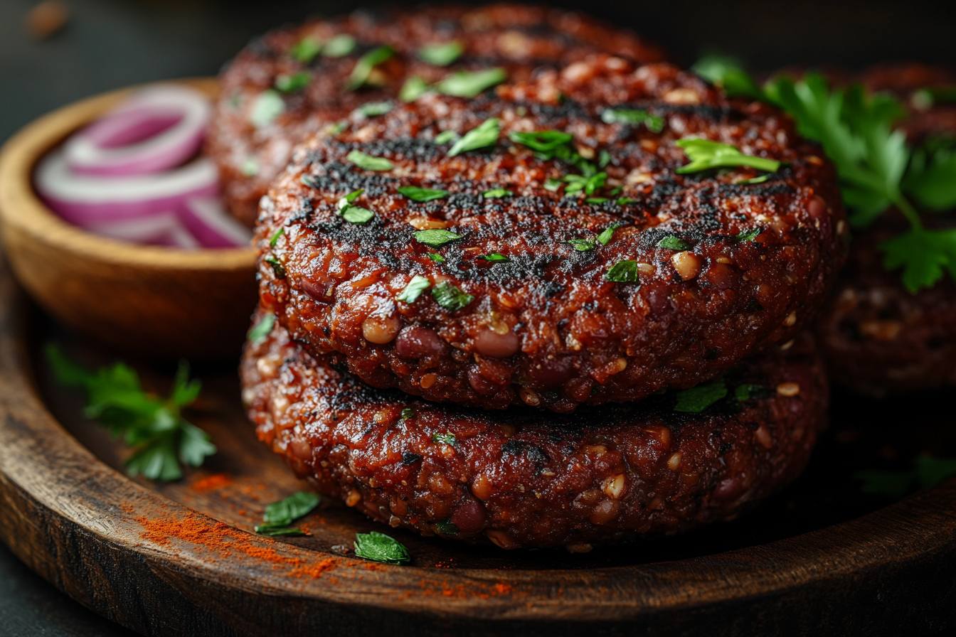🍔 Vegetarische Rote Bohnen Steaks – Perfekt für Burger & Mehr