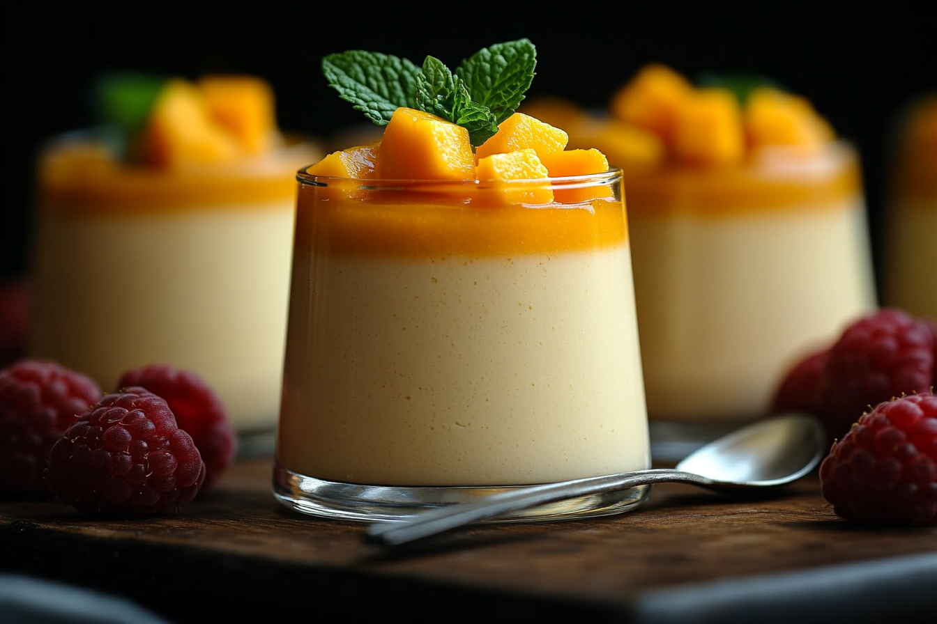 🥭 Panna Cotta mit Kokosmilch & Mango-Coulis – Cremig & Vegan
